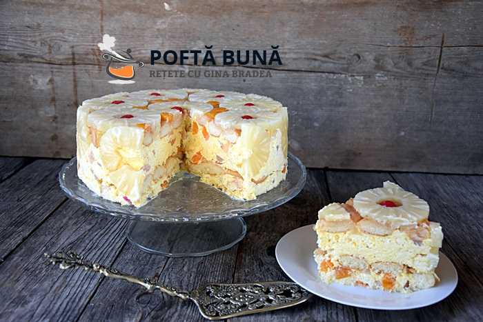 Tort de mere intregi cu frisca - Gina Bradea