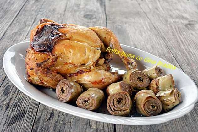 Pui la cuptor cu unt si ierburi aromatice - Gina Bradea