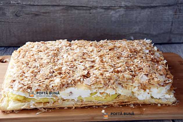 Cremes prajitura cu foietaj, frisca si crema de vanilie- Rețete cu Gina ...