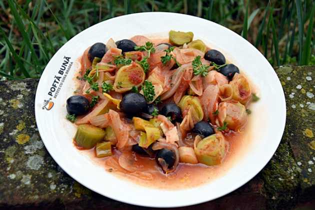 Mancare de praz cu masline, reteta de post | Gina Bradea