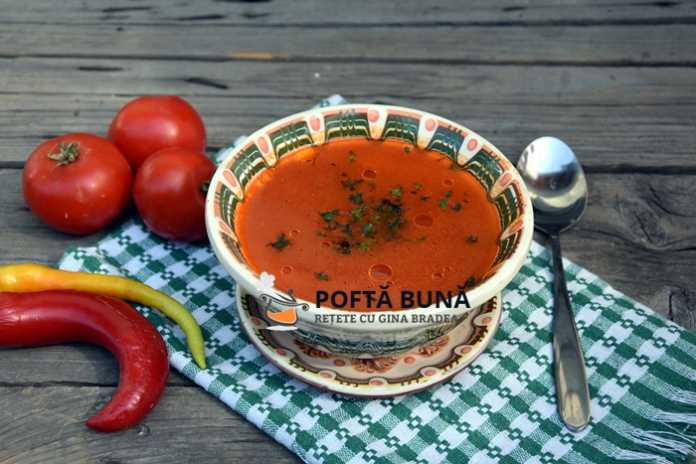 Supa de rosii cu orez, reteta simpla - Retete cu Gina Bradea