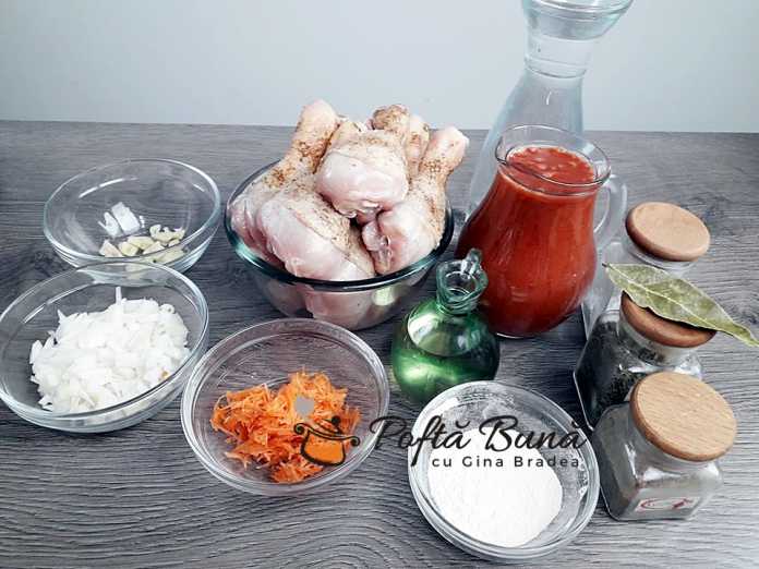 Ostropel de pui cu sos de rosii reteta clasica - Gina Bradea