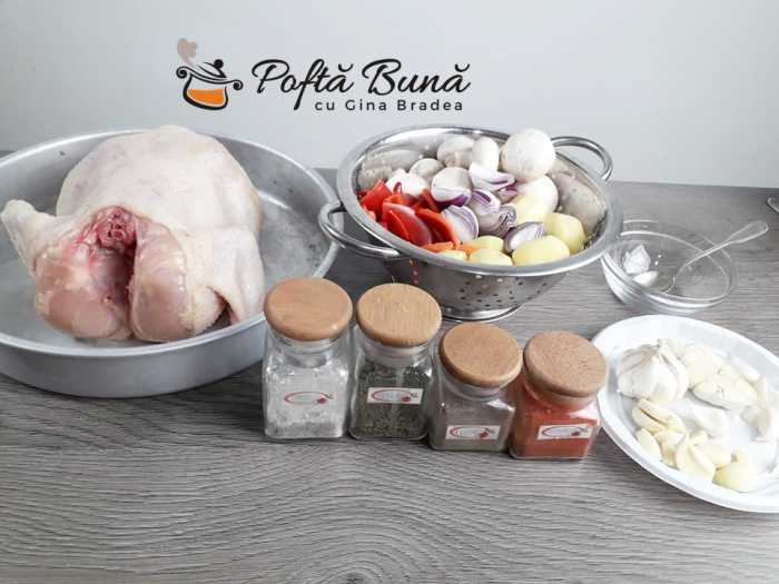 Pui la cuptor cu legume reteta rapida de pui fript - Gina Bradea