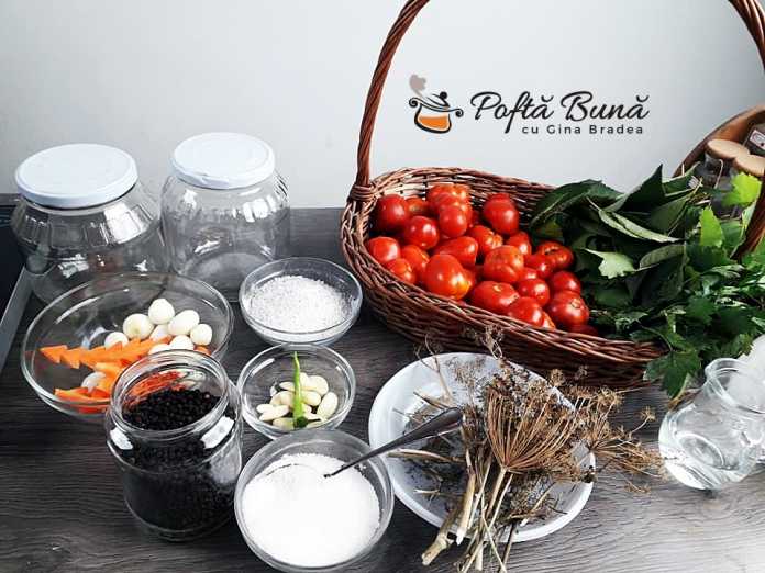 Rosii murate la borcan cu usturoi si telina pentru iarna - Gina Bradea