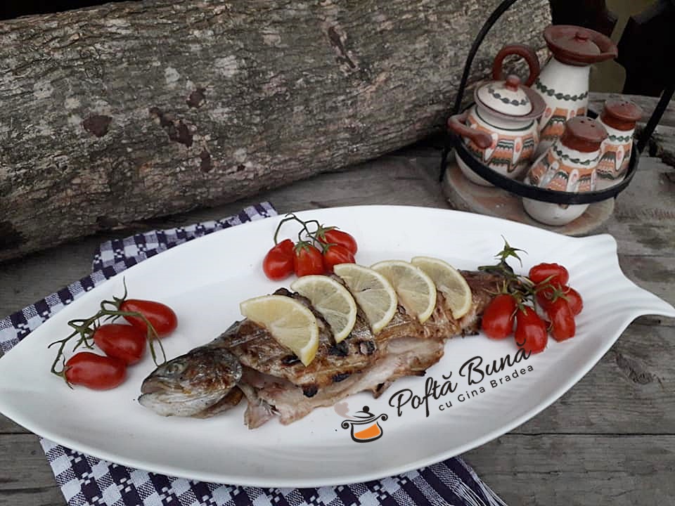Pastrav la gratar, reteta simpla, dietetica, scrisa si video pas cu pas