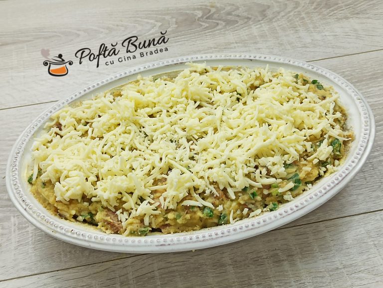 Omleta taraneasca reteta cu mamaliga, sunca si ceapa verde - Retete cu ...