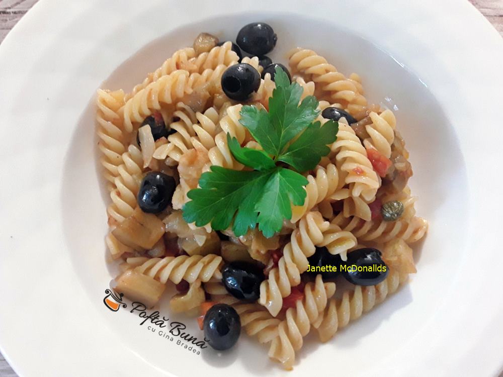 Paste cu vinete si masline reteta de post - Gina Bradea