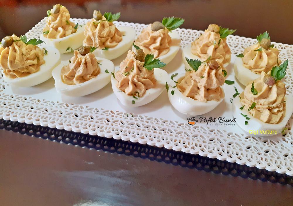 Oua umplute cu ton un aperitiv simplu - Retete cu Gina Bradea