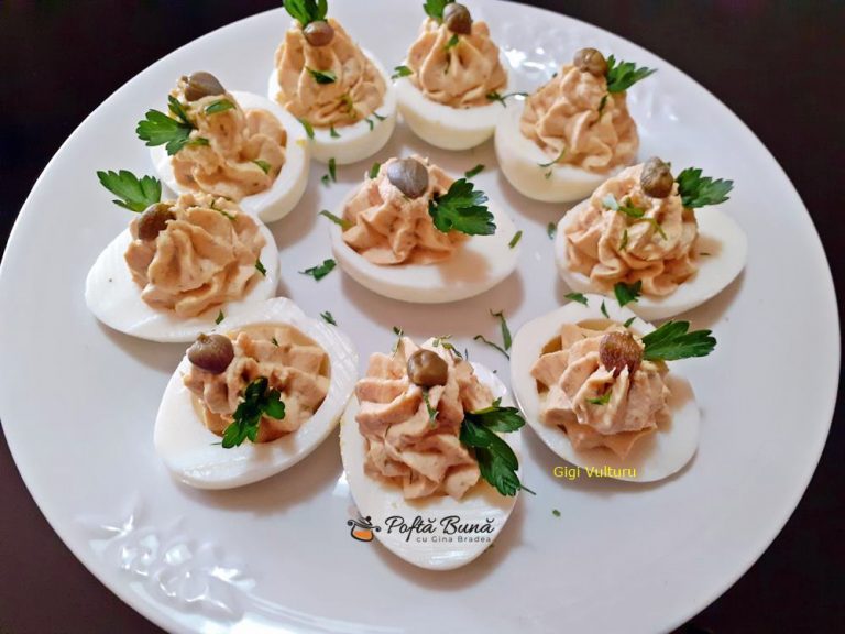 Oua umplute cu ton un aperitiv simplu - Retete cu Gina Bradea