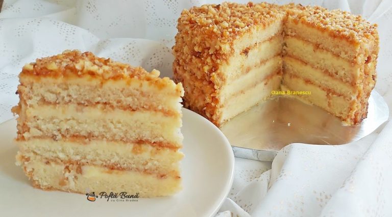 Tort Krantz tort cu nuca si zahar caramelizat - Gina Bradea