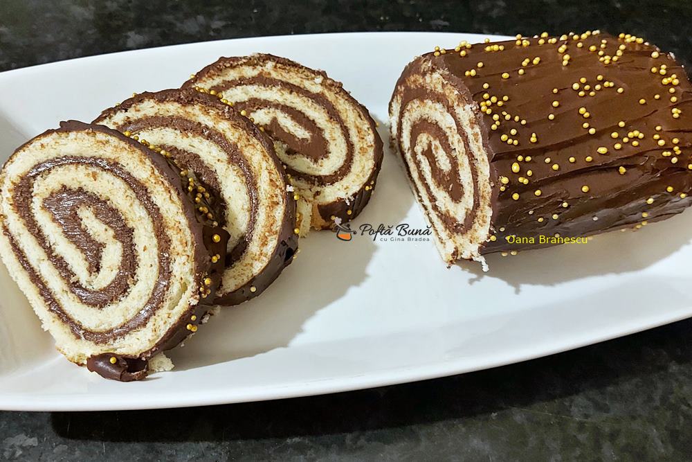 Rulada cu ciocolata reteta pas cu pas - Retete cu Gina Bradea