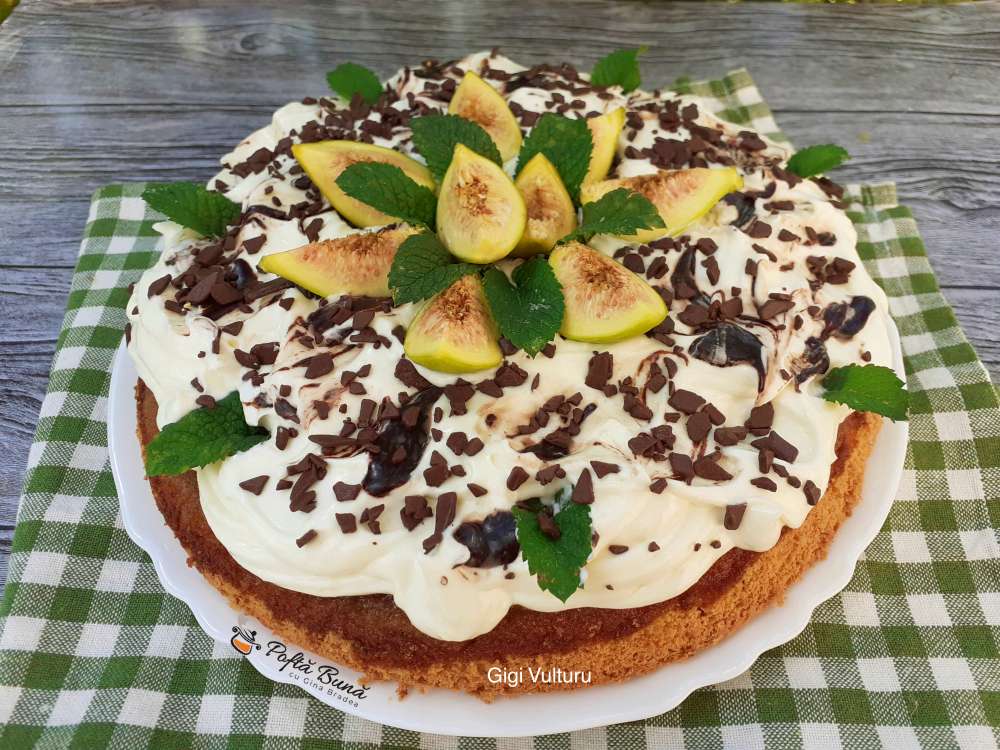 Prajitura cu smochine, frisca si mascarpone - Gina Bradea