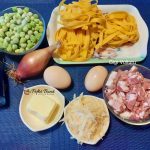 Tagliatelle cu mazare, bacon si oua - Gina Bradea