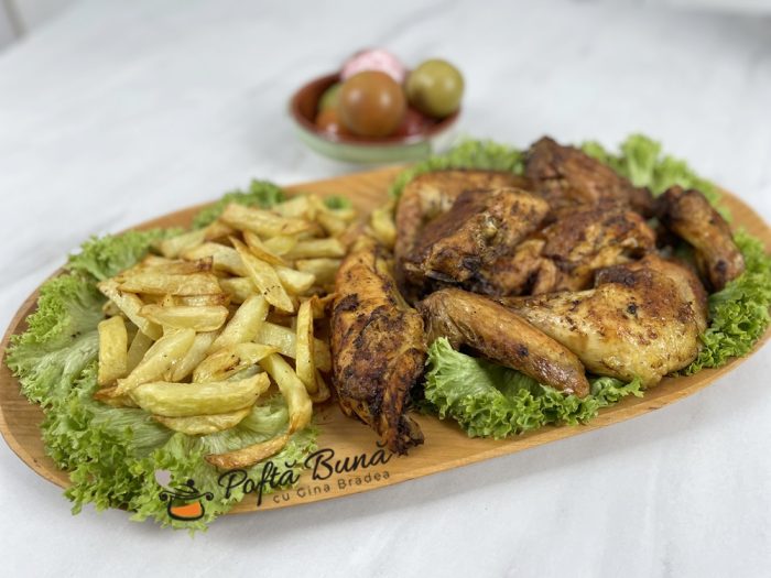 Friptura de pui cu cartofi la friteuza air fryer - Gina Bradea