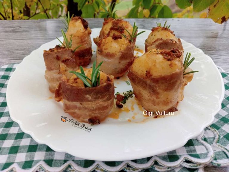 Cartofi inveliti in bacon la cuptor - Retete Culinare cu Gina Bradea